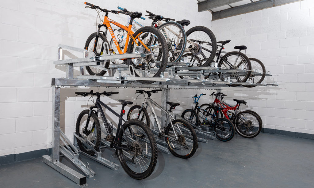 Two Tier Manual Lift & Lower Bike Racks - Urbanspec